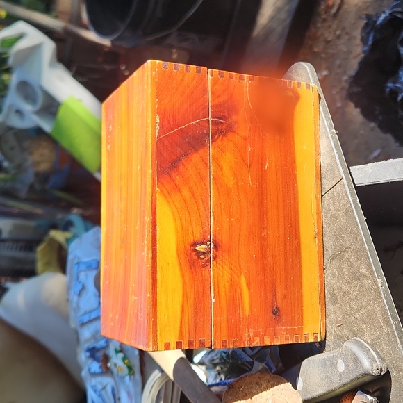 Lane | Accents | Vintage Wooden Index Recipe Box Chest Dovetail Brass ...